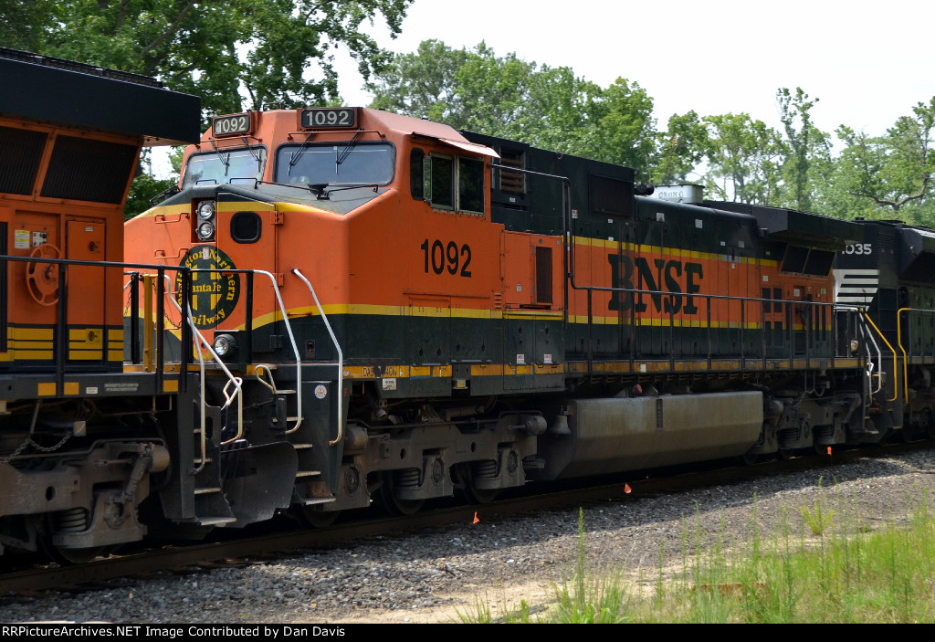 BNSF C44-9W 1092 in H2 paint second out on WPCA-11